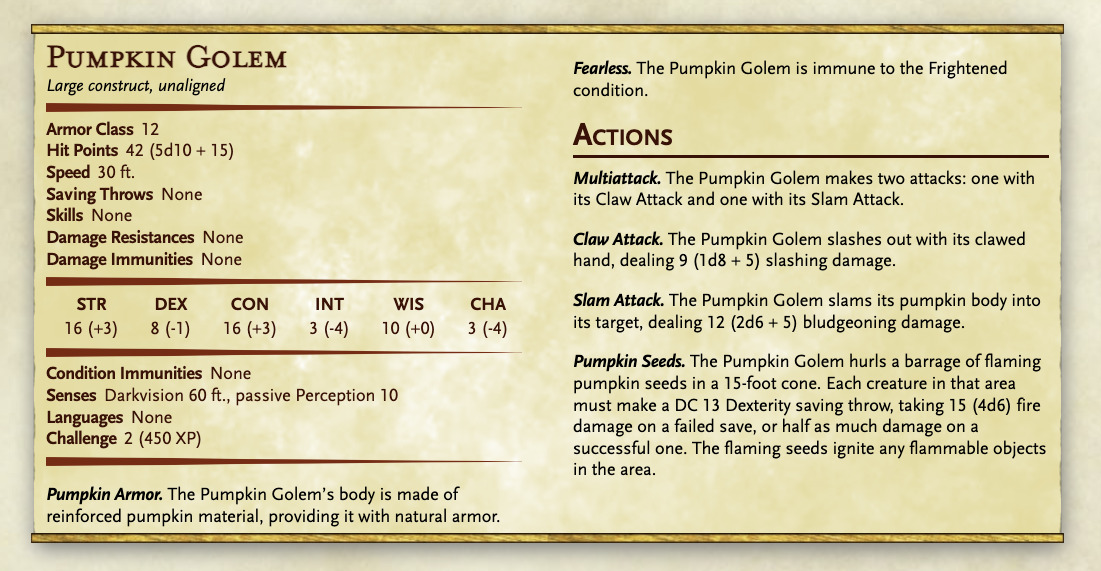 Halloweenus | DnD 5e Halloween Encounter